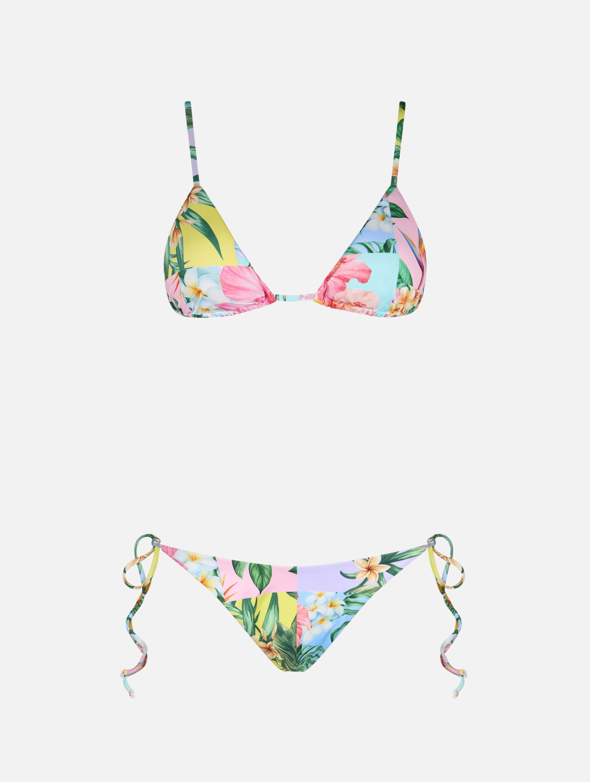 Patch flower color triangle bikini – MC2 Saint Barth
