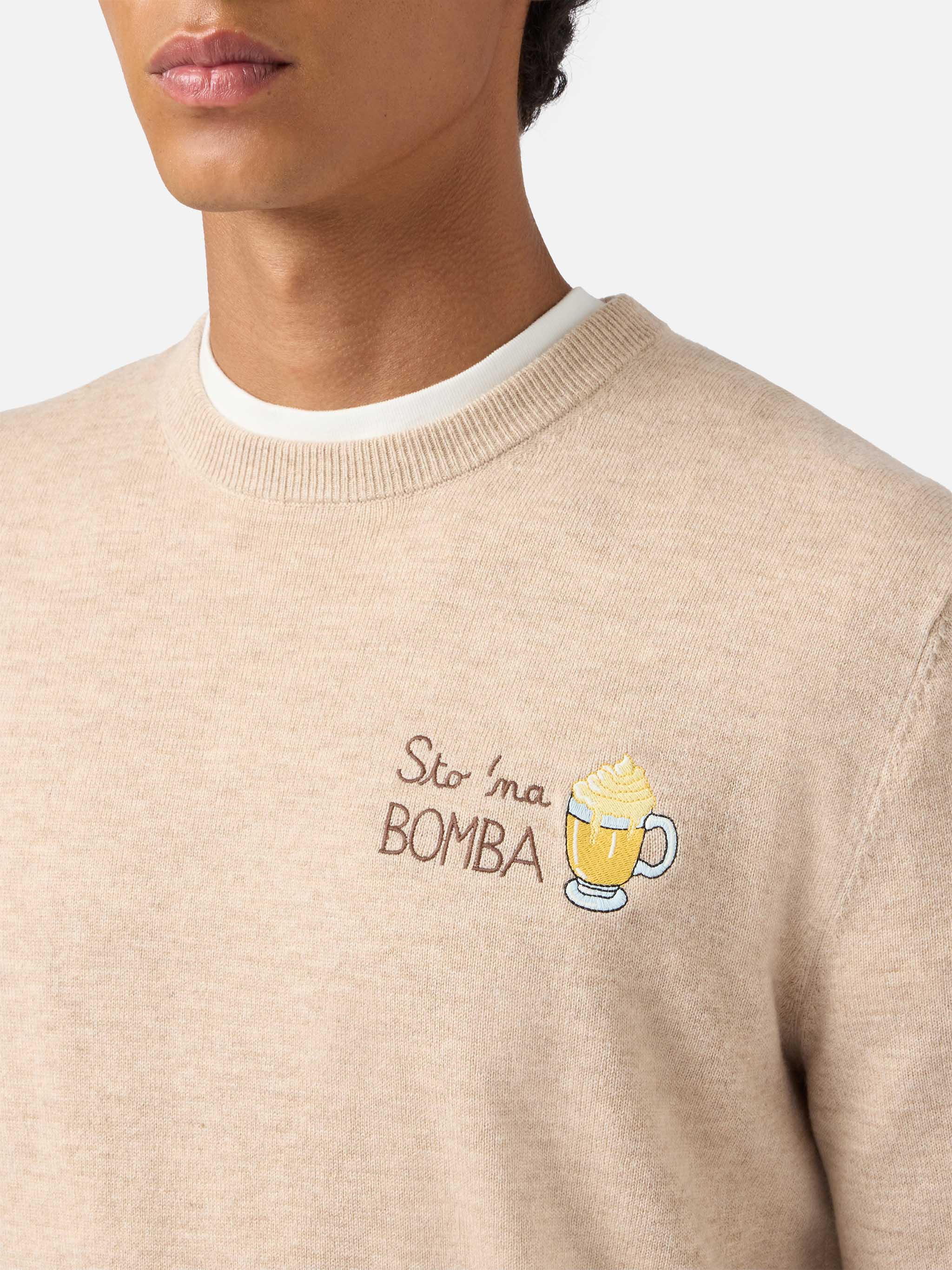 Crewneck sweater Heron Light with Sto na bomba embroidery – MC2 Saint Barth