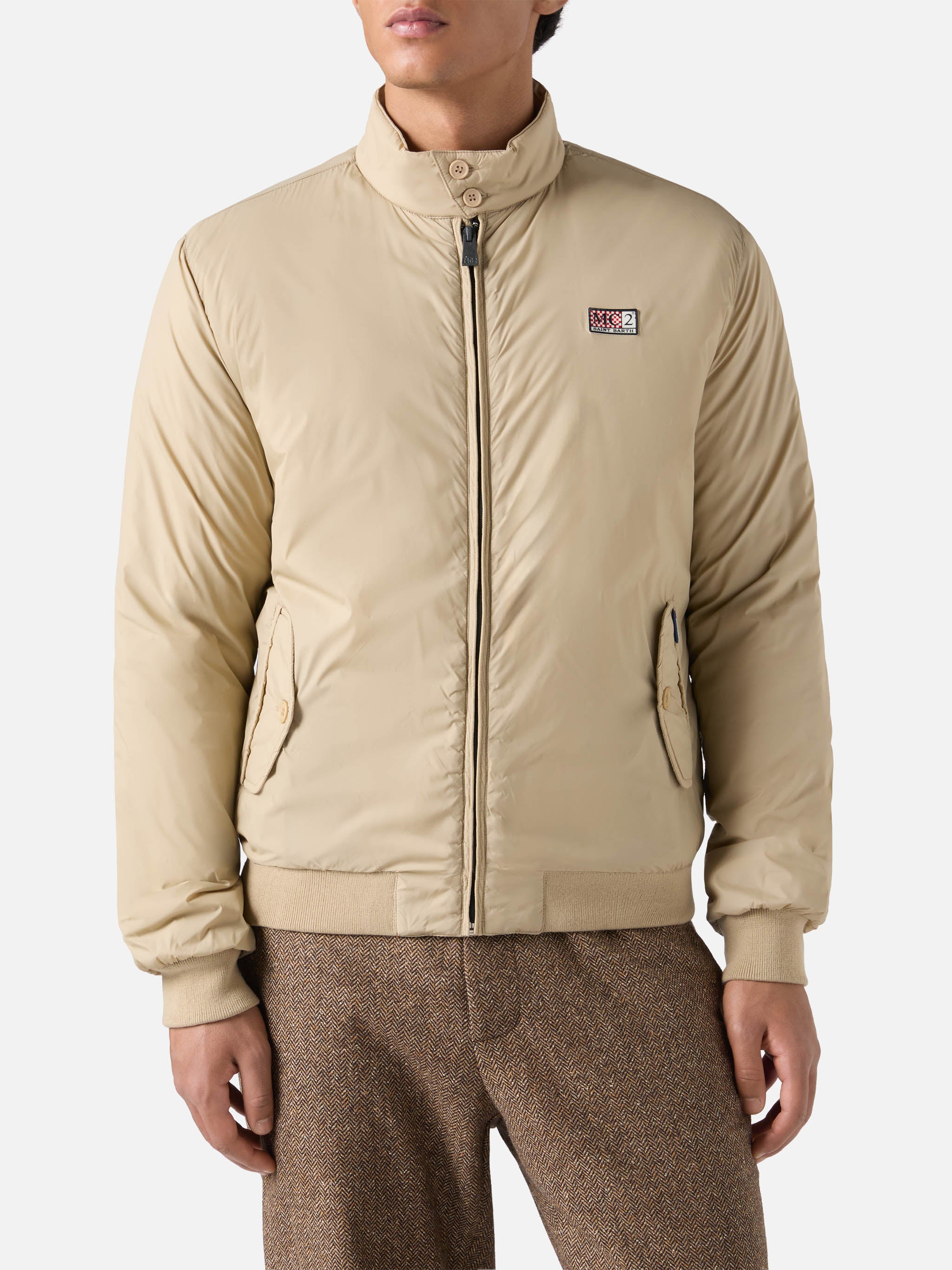 Jet lightweight bomber jacket in beige – MC2 Saint Barth