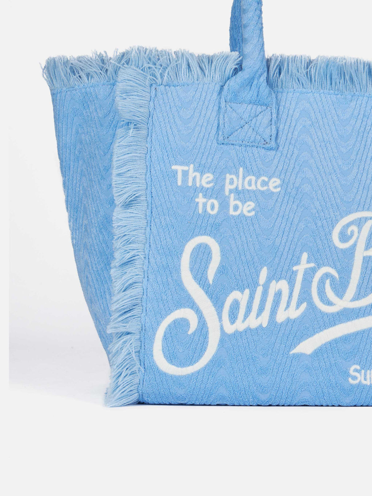 Light blue terry embossed Vanity Sponge tote bag – MC2 Saint Barth