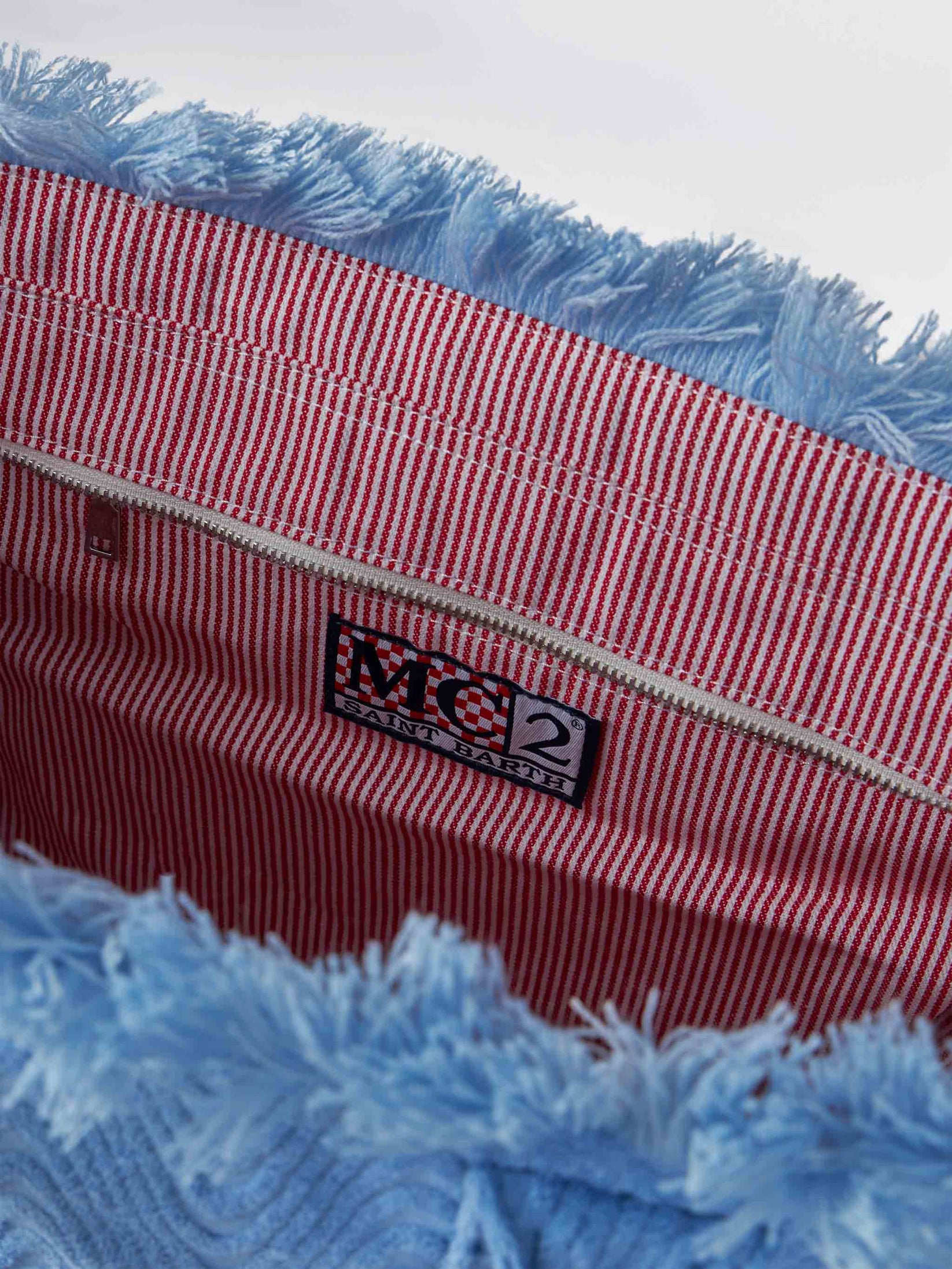 Light blue terry embossed Vanity Sponge tote bag – MC2 Saint Barth